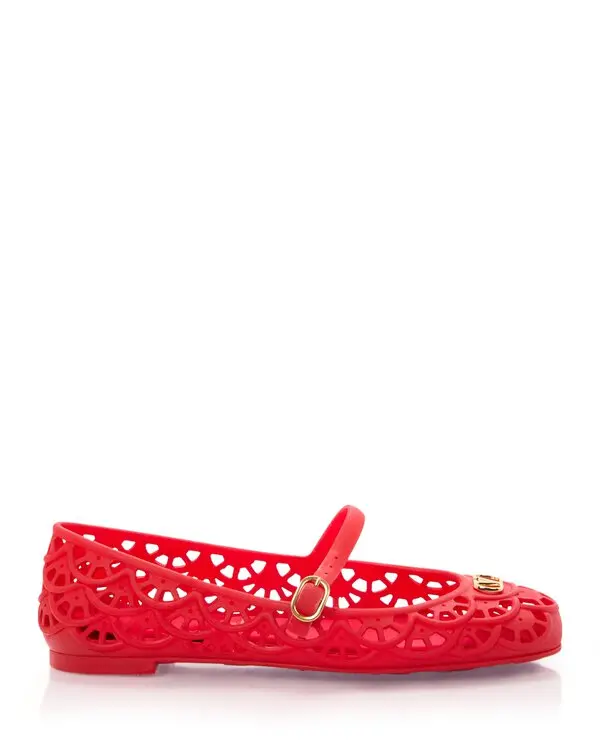 Valentino Garavani Embellished Ballet Flats - Red