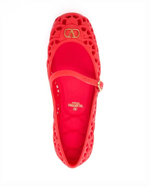 Valentino Garavani Embellished Ballet Flats - Red