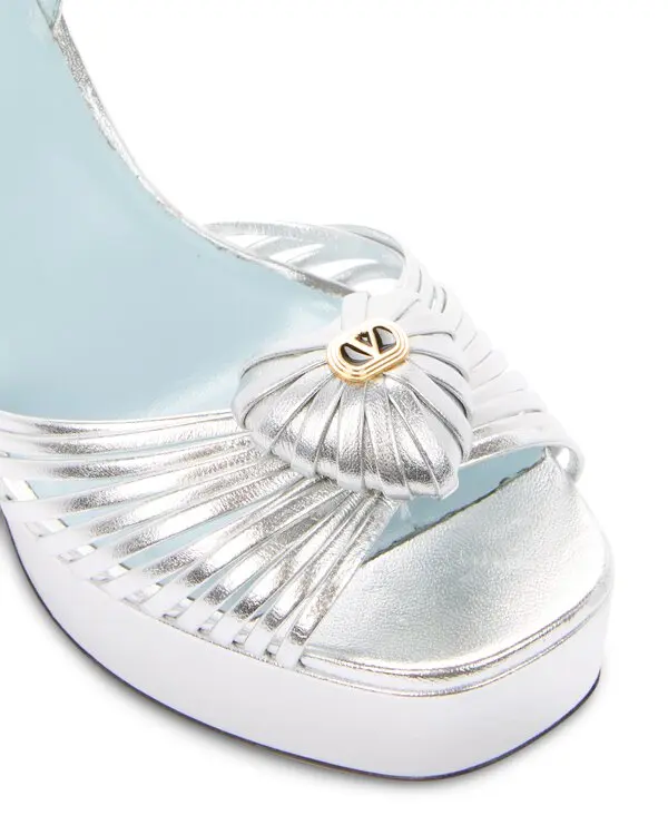 Valentino Garavani Metallic Strappy Platform Sandals - Silver