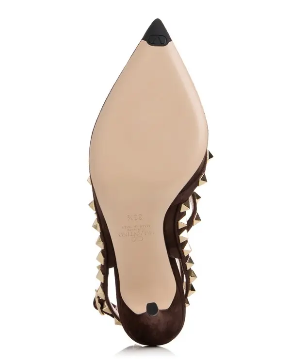 Valentino Garavani Rockstud Cage Leather Pumps - Brown