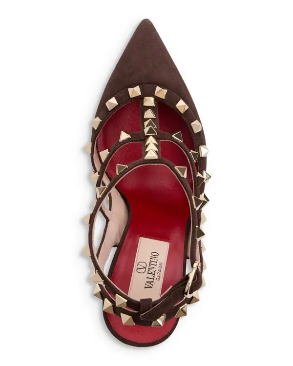 Valentino Garavani Rockstud Cage Leather Pumps - Brown