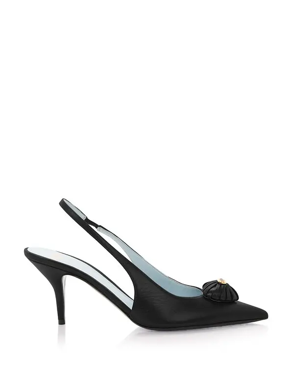 Valentino Garavani Pointed Toe Slingback Pumps - Black