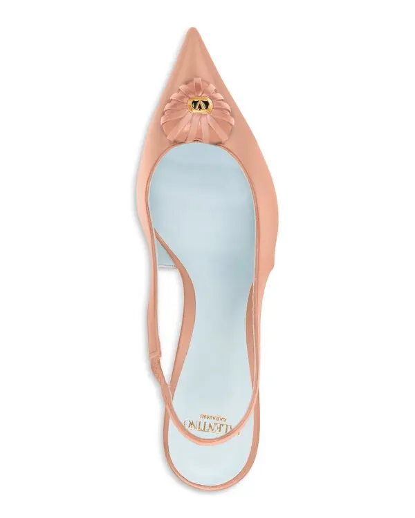 Valentino Garavani Pointed Slingback Pumps - Cream
