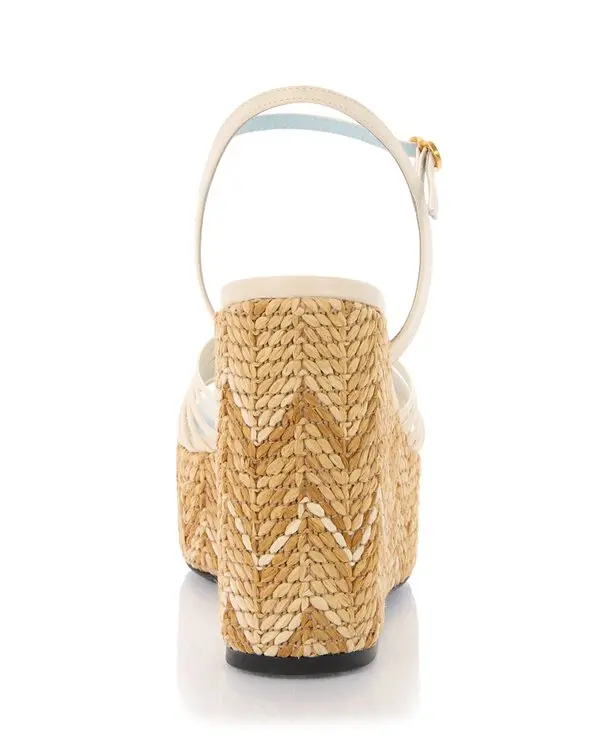 Valentino Garavani Espadrille Wedge Sandals - Butter