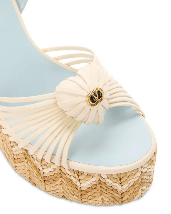 Valentino Garavani Espadrille Wedge Sandals - Butter