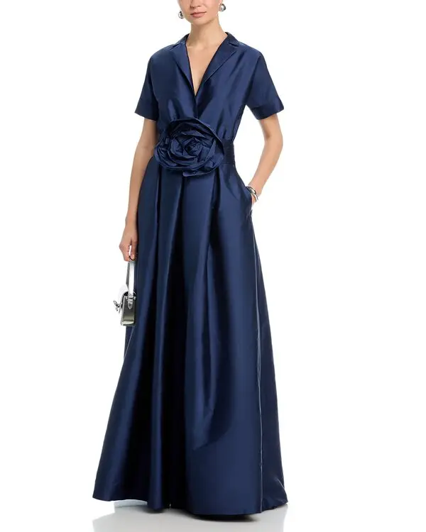 Chiara Boni La Petite Robe Stoya Taffeta Rosette Gown