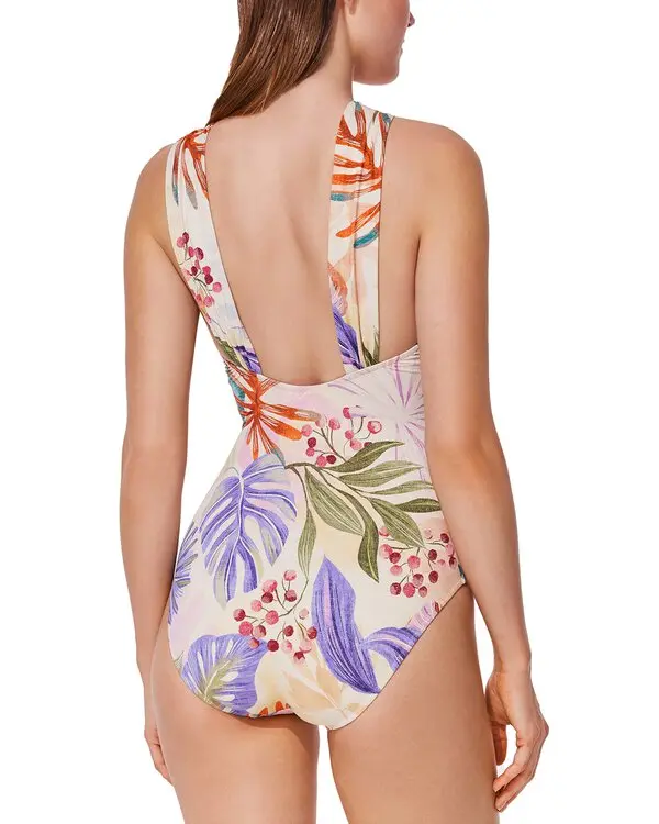 GOTTEX Cherry Blossom Twist Halter One Piece Swimsuit - Multi