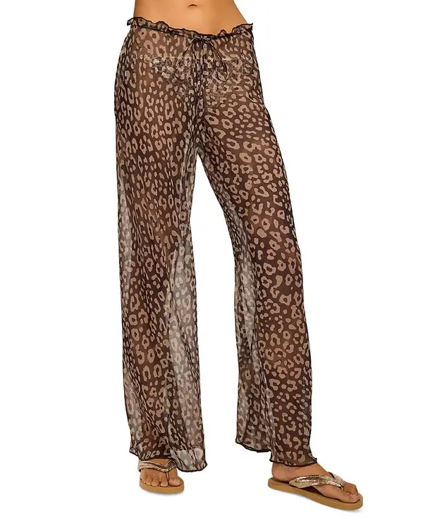 Ramy Brook Alayna Cover Up Pants - Dark Leopard