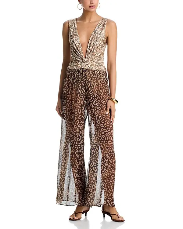 Ramy Brook Kensley Jumpsuit Cover Up - Dark Leopard