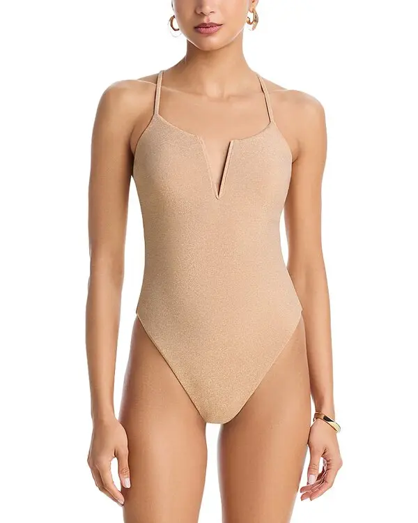 Ramy Brook Metallic Bexley One Piece Swimsuit - Gold
