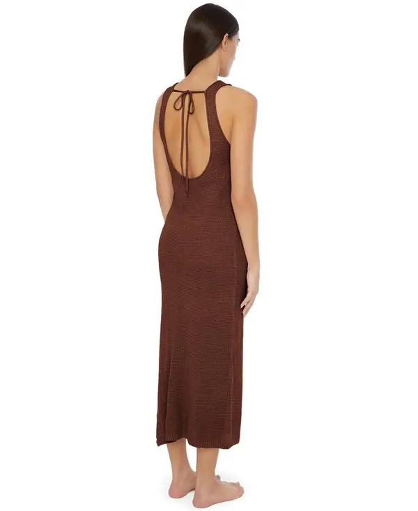 Onia Linen Knit Scoop Back Maxi Dress - Brown