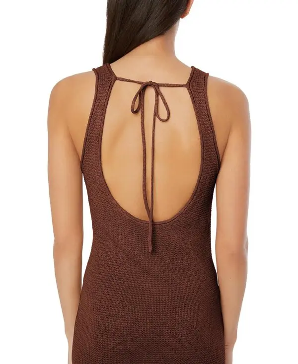 Onia Linen Knit Scoop Back Maxi Dress - Brown