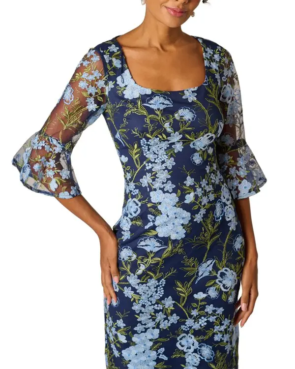 Adrianna Papell Embroidered Floral Dress