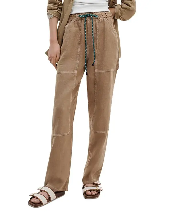 Rag & Bone Atlas Linen Wide-leg Pants - Tan