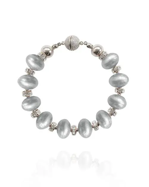 SAULE LABEL Mika Bracelet With Crystal Rondelles - Cloudy Sky
