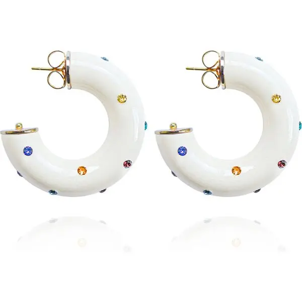 SAULE LABEL Alba Jet Hoop Earrings - Creme