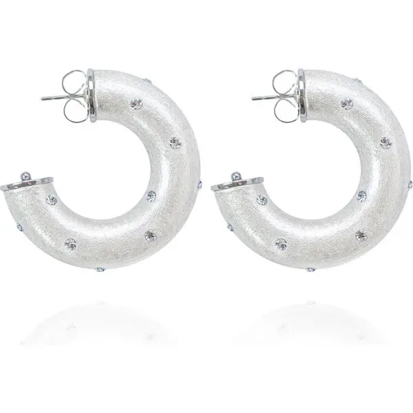 SAULE LABEL Alba Jet Hoop Earrings - Frost