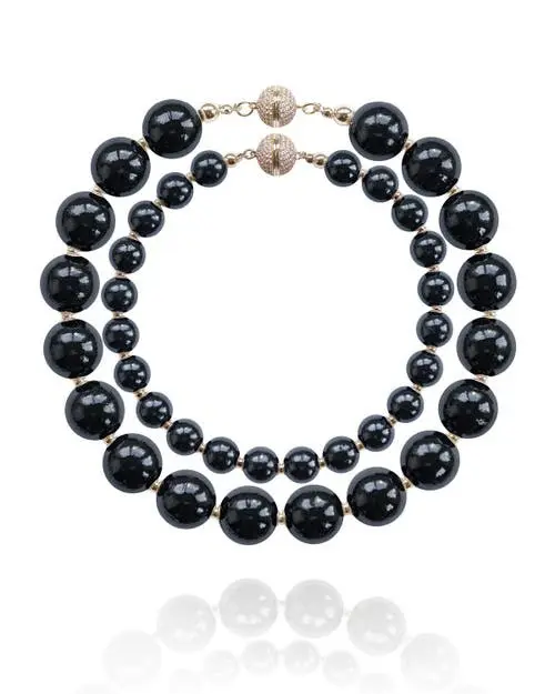 SAULE LABEL Siena Duo Necklace - Raven