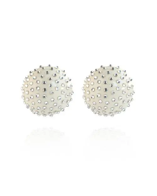 SAULE LABEL Gaia Jet Mini Stud Earrings - Silver Sands