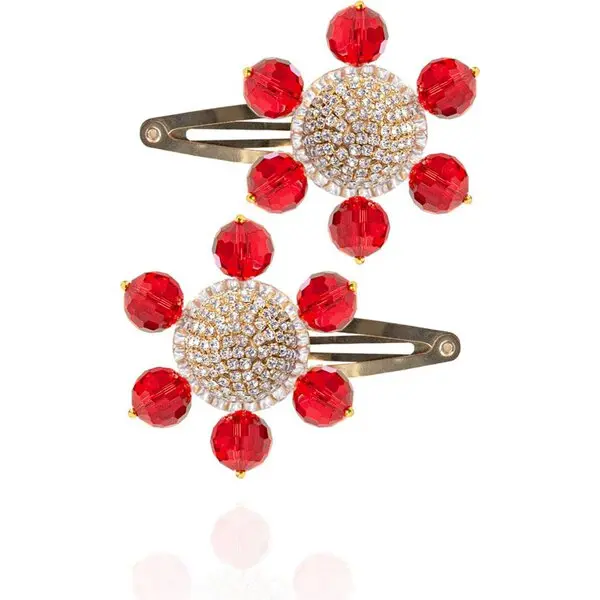 SAULE LABEL Jolie Barrette Pair - Amaranth Red