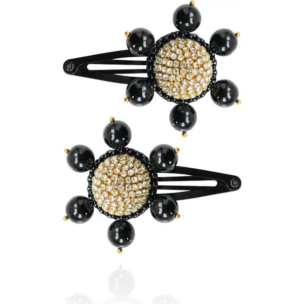 SAULE LABEL Jolie Barrette Pair - Slick Black