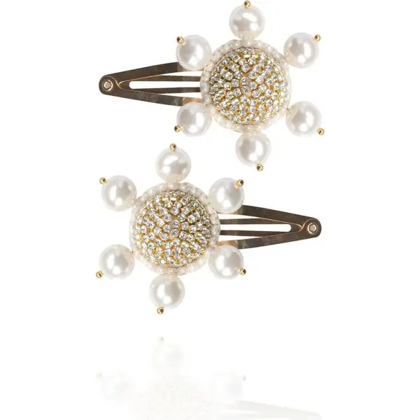 SAULE LABEL Jolie Barrette Pair - White Pearl