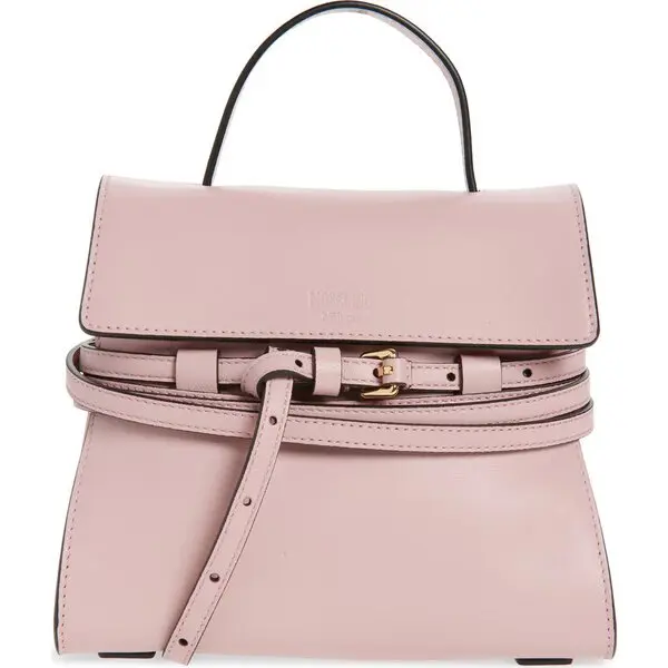 Moschino Small Tie Me Leather Top Handle Bag - Pink