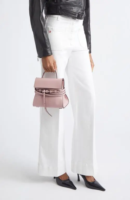 Moschino Small Tie Me Leather Top Handle Bag - Pink