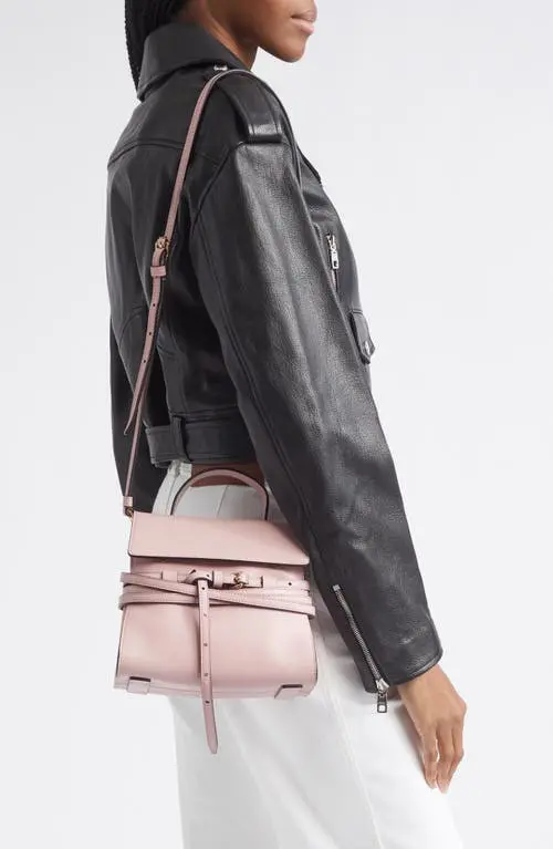 Moschino Small Tie Me Leather Top Handle Bag - Pink