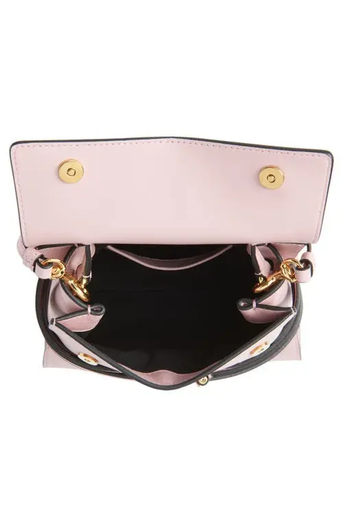 Moschino Small Tie Me Leather Top Handle Bag - Pink