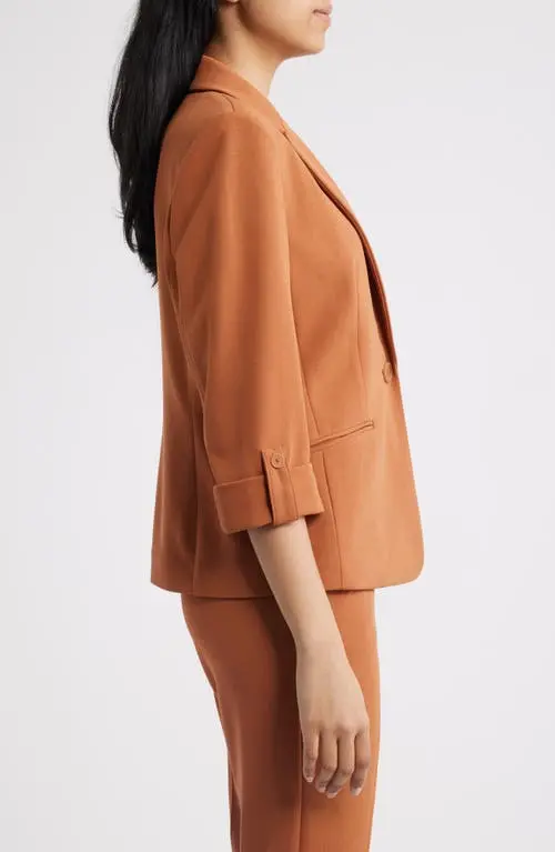 Anne Klein Roll-tab Sleeve Jacket - Cedar Spice