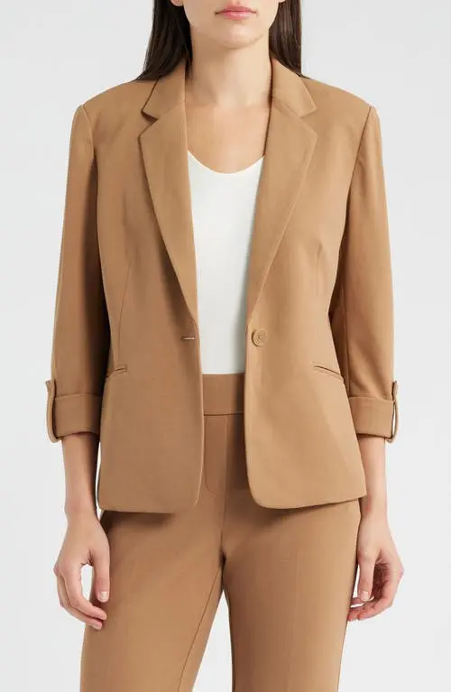 Anne Klein Roll-tab Sleeve Jacket - Vicuna