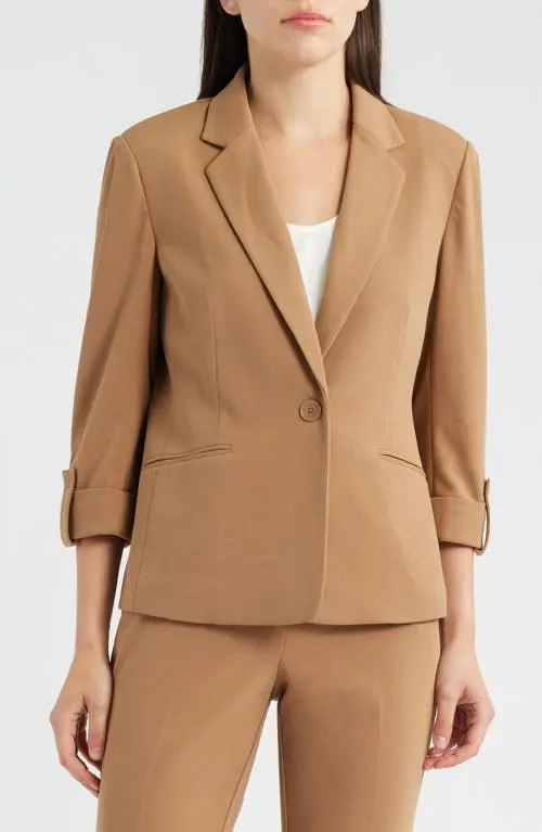 Anne Klein Roll-tab Sleeve Jacket - Vicuna