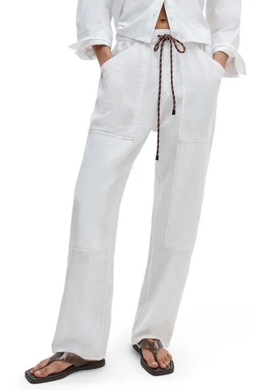 Rag & Bone Atlas Linen Carpenter Pants - White