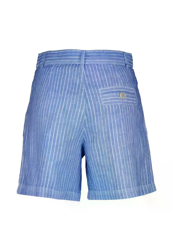 120% Lino Stripe-pattern Pleated Shorts