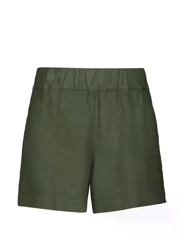 120% Lino Elasticated-waist Shorts - Green
