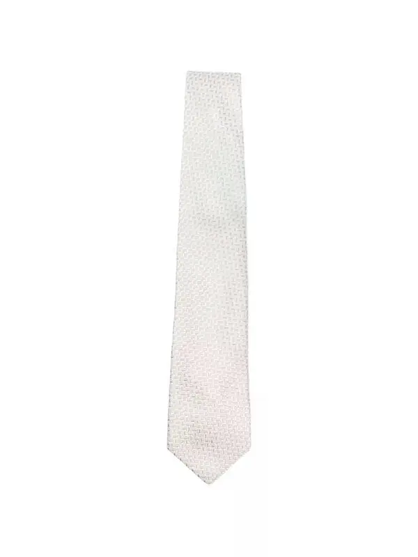 Kiton Logo-patch Neck Tie - Neutrals
