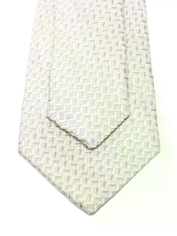 Kiton Logo-patch Neck Tie - Neutrals