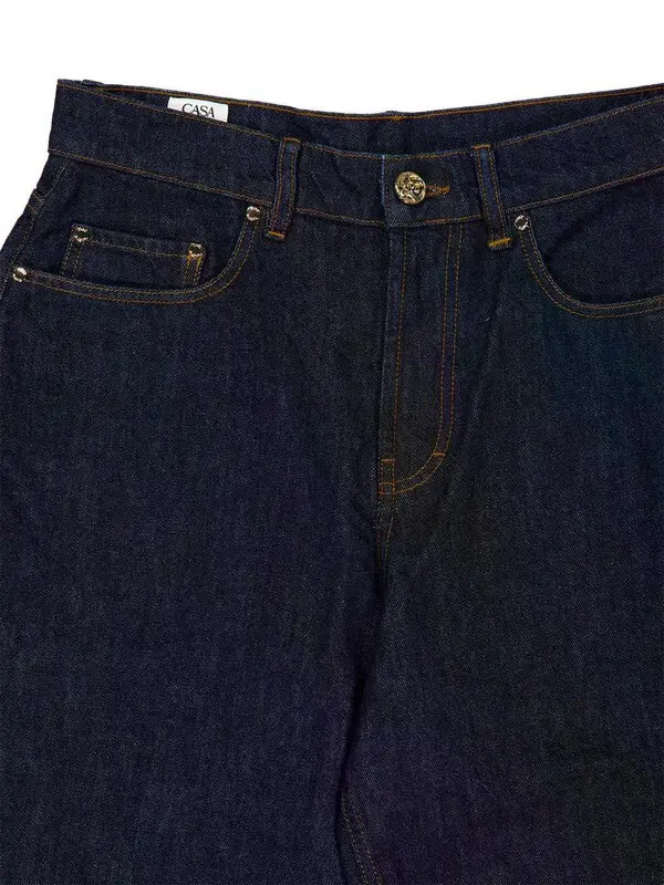 Casablanca Logo-embroidered Baggy Fit Jeans - Blue