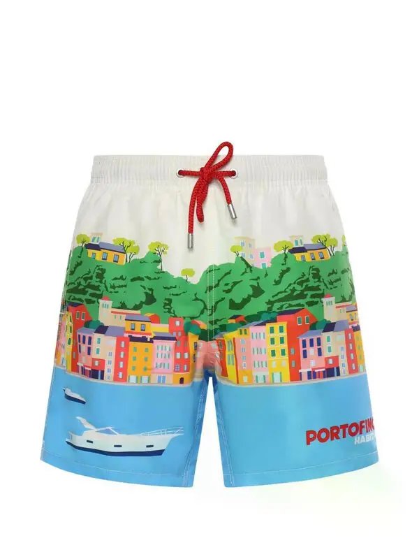 MC2 SAINT BARTH Gustavia Portofino Swim Shorts - White