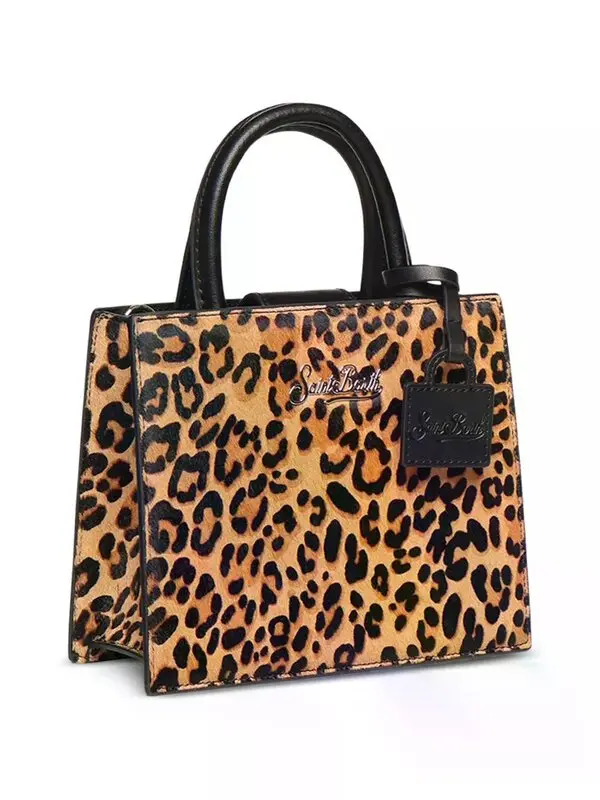 MC2 SAINT BARTH Leopard-print Mini Tote Bag - Neutrals