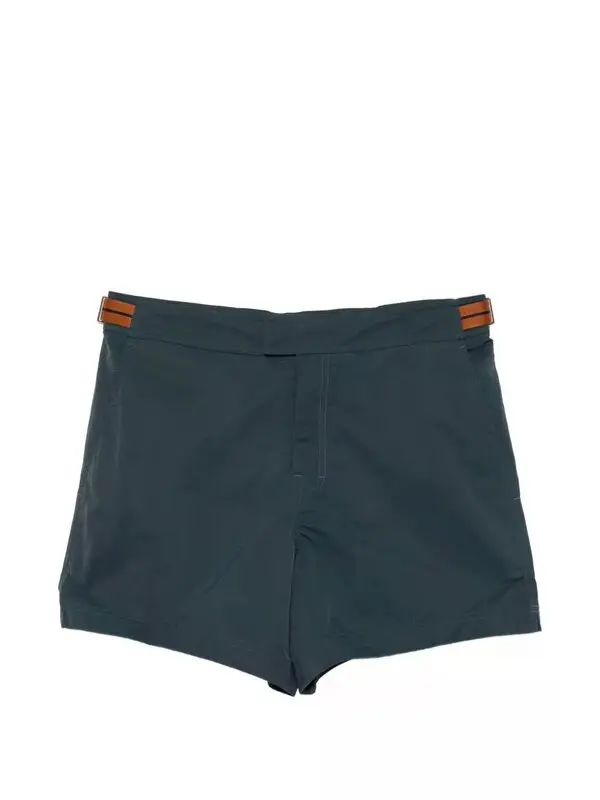 Zegna Buckle-fastening Swim Shorts - Blue