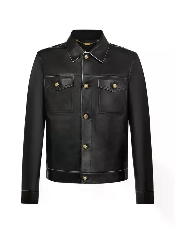 BILLIONAIRE Leather Jacket - Black