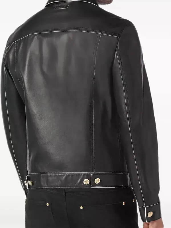BILLIONAIRE Leather Jacket - Black