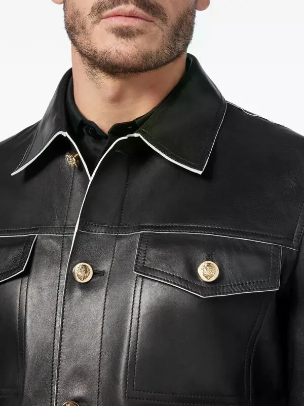 BILLIONAIRE Leather Jacket - Black