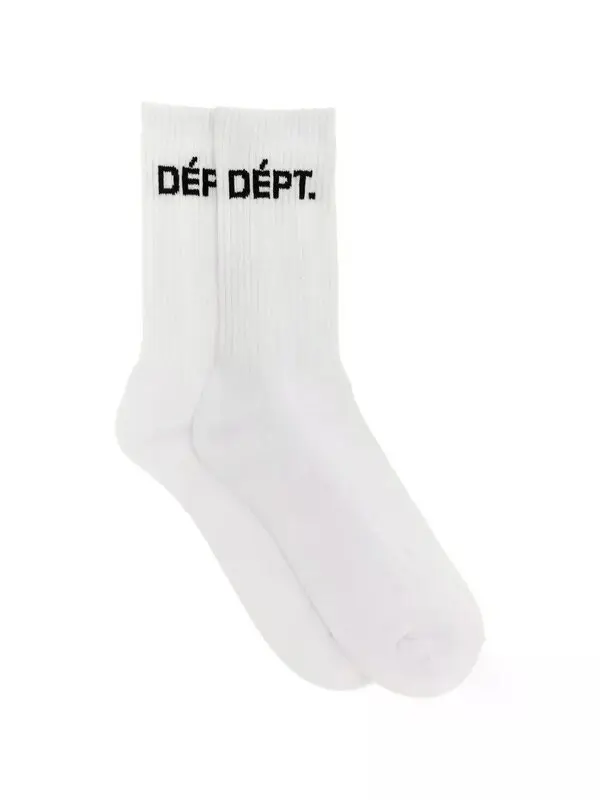 GALLERY DEPT. Logo-detail Ribbed Socks - White