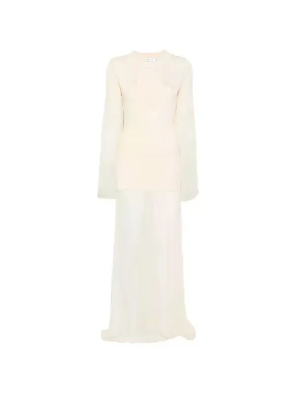 AYA MUSE Calla Cutout-detail Maxi Dress - Neutrals