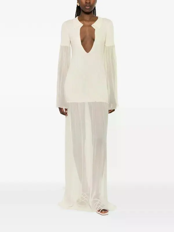 AYA MUSE Calla Cutout-detail Maxi Dress - Neutrals
