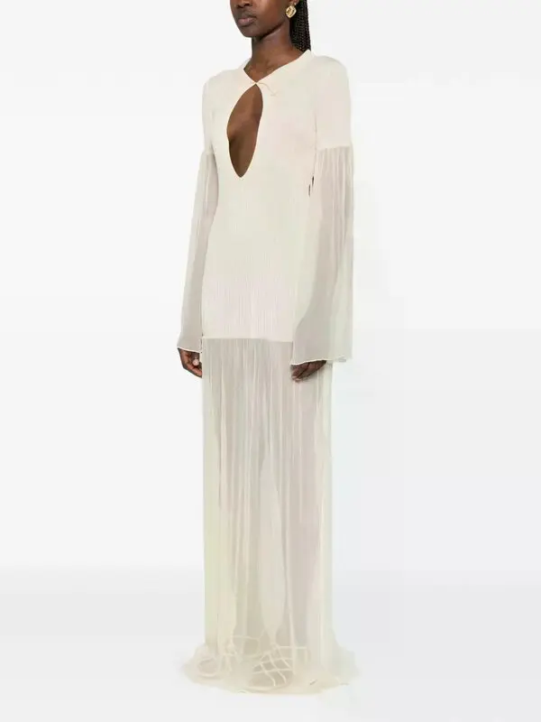 AYA MUSE Calla Cutout-detail Maxi Dress - Neutrals