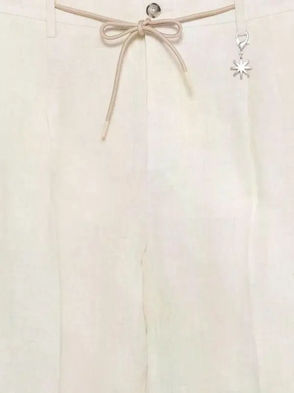 MANUEL RITZ Drawstring Linen Trousers - Neutrals